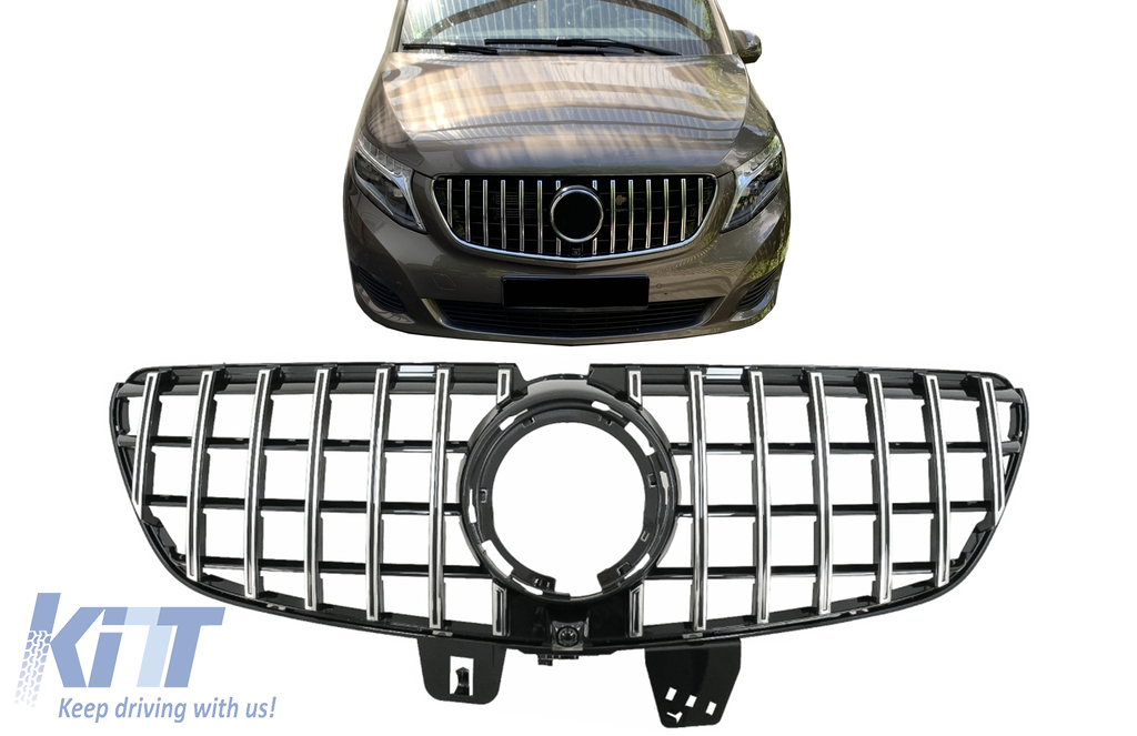 Central Grille suitable for Mercedes V-Class W447 Facelift (2020-Up) GT ...