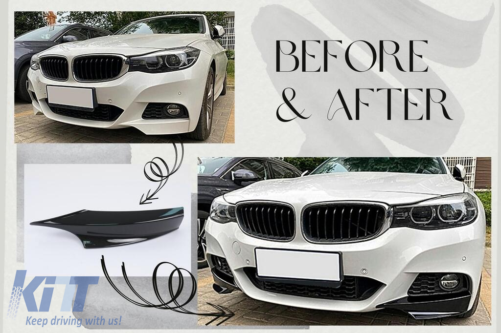 Front Bumper Side Splitters suitable for BMW 3 Series F34 GT (2013-2020 ...