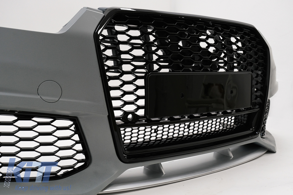 Front Bumper with Central Grille suitable for Audi A6 C7 4G Facelift ...