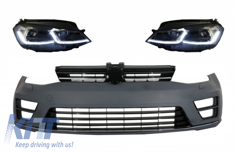 Front Bumper with LED Headlights Sequential Dynamic Turning Lights ...