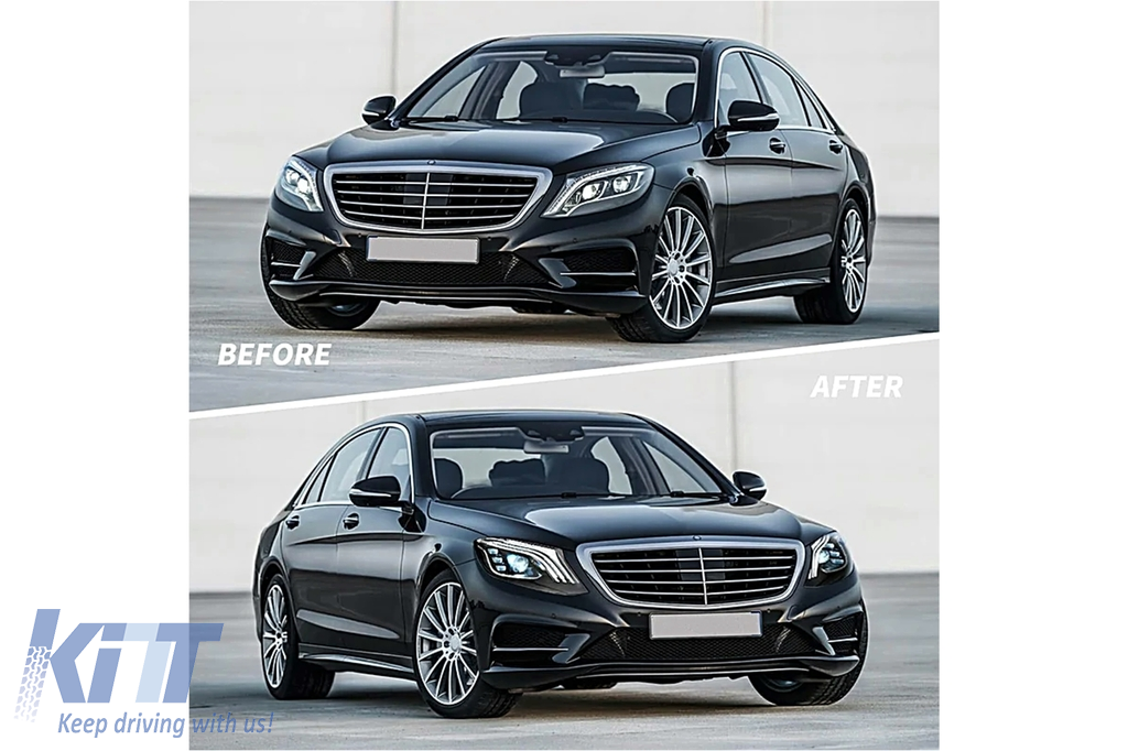 Full LED Headlights suitable for Mercedes S-Class W222 (2013-2017) Facelift Look Dynamic ...
