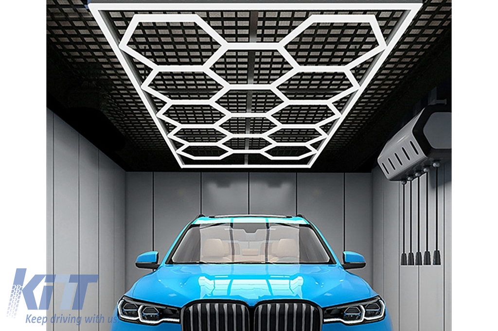 Hexagon HoneyComb Ceiling Light System 3.94 x 2.29 m