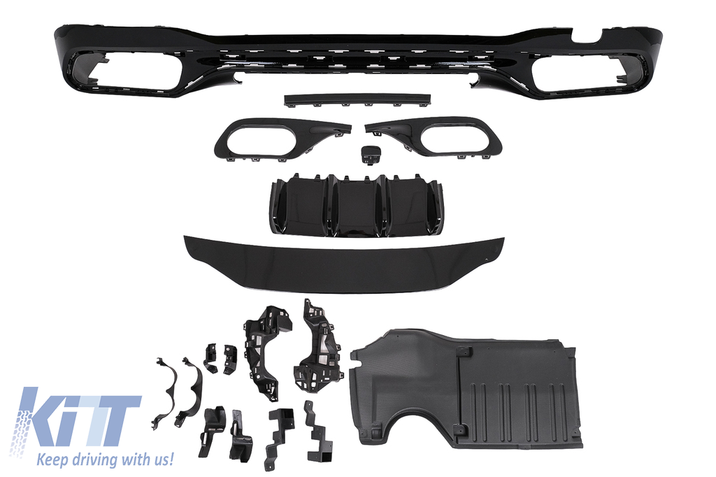 Rear Bumper Diffuser suitable for Mercedes C Class W206 S206 Sport Line ...