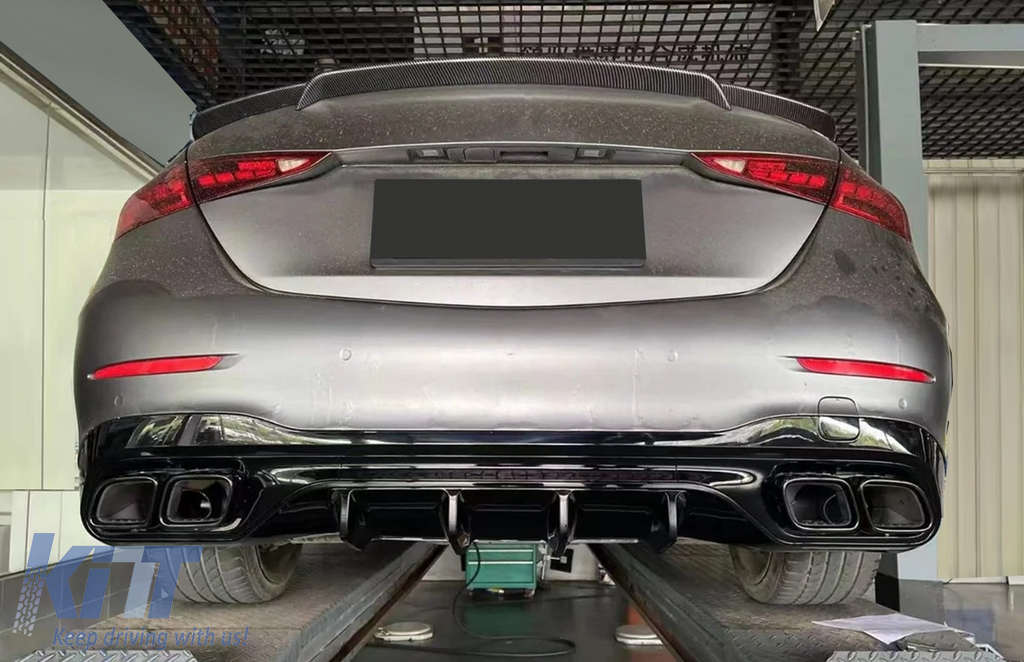 Rear Bumper Diffuser with Black Exhaust Muffler Tips suitable for ...
