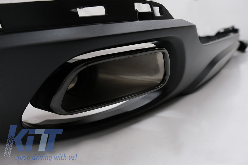 Rear Bumper Valance Diffuser & Square Exhaust Tips suitable for BMW X5 ...