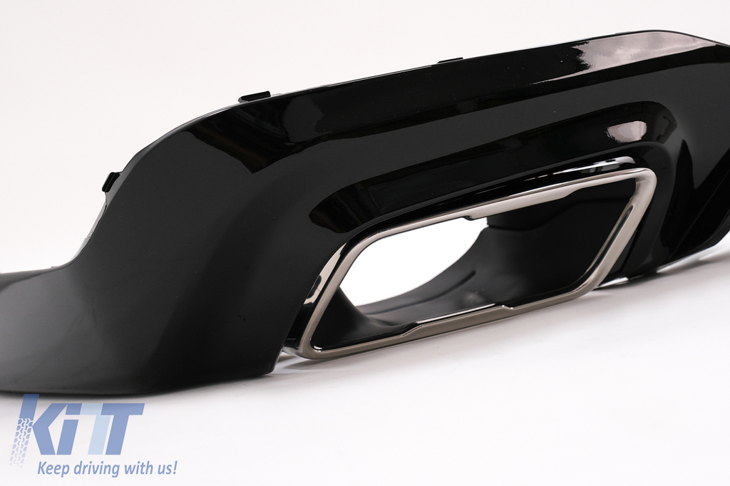 Rear Bumper Valance Diffuser with Chrome Exhaust Tips suitable for BMW ...