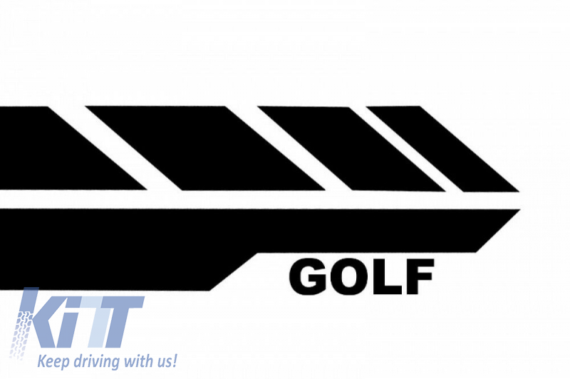 Side Skirts with Side Decals Sticker Vinyl Black suitable for VW Golf 7 ...
